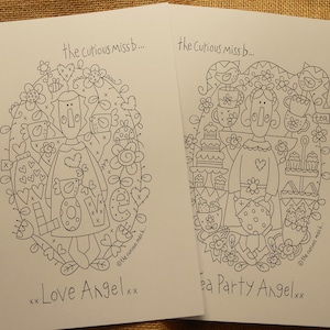 Pdf Pattern #4 - LOVE and TEA PARTY Angel Stitcheries - 2 Primitive ...