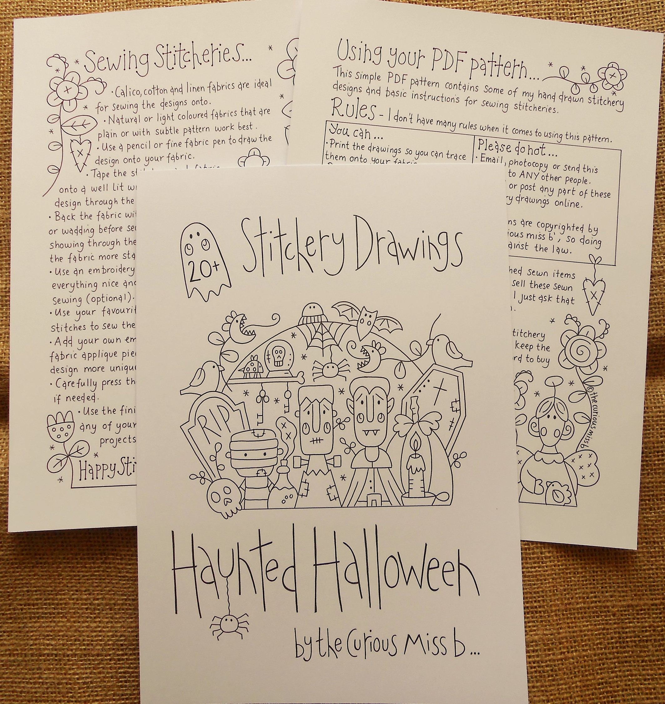 PDF PATTERN - Haunted Halloween Stitcheries - 20+ Halloween Themed ...