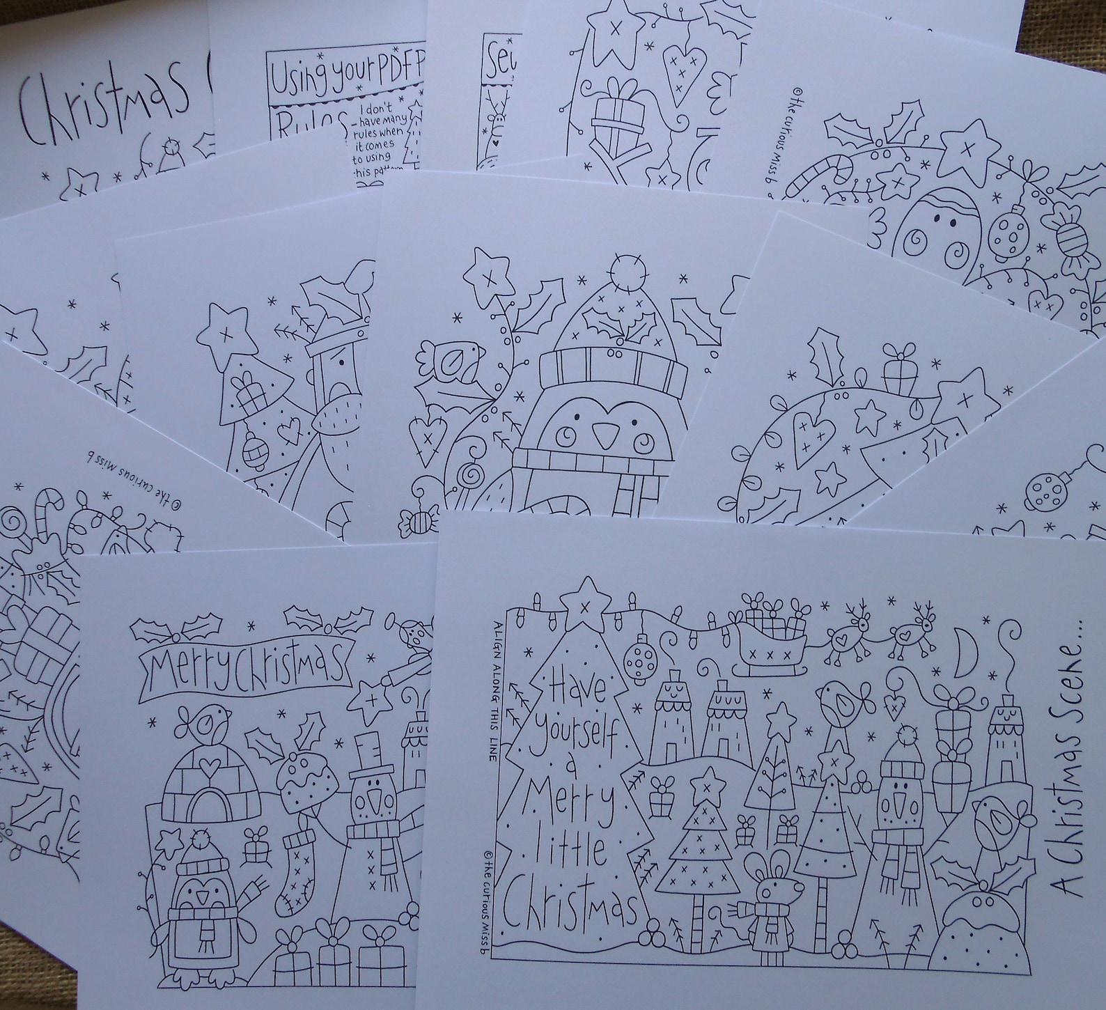 PDF PATTERN - Christmas Collection Stitcheries - 10 Larger Christmas ...