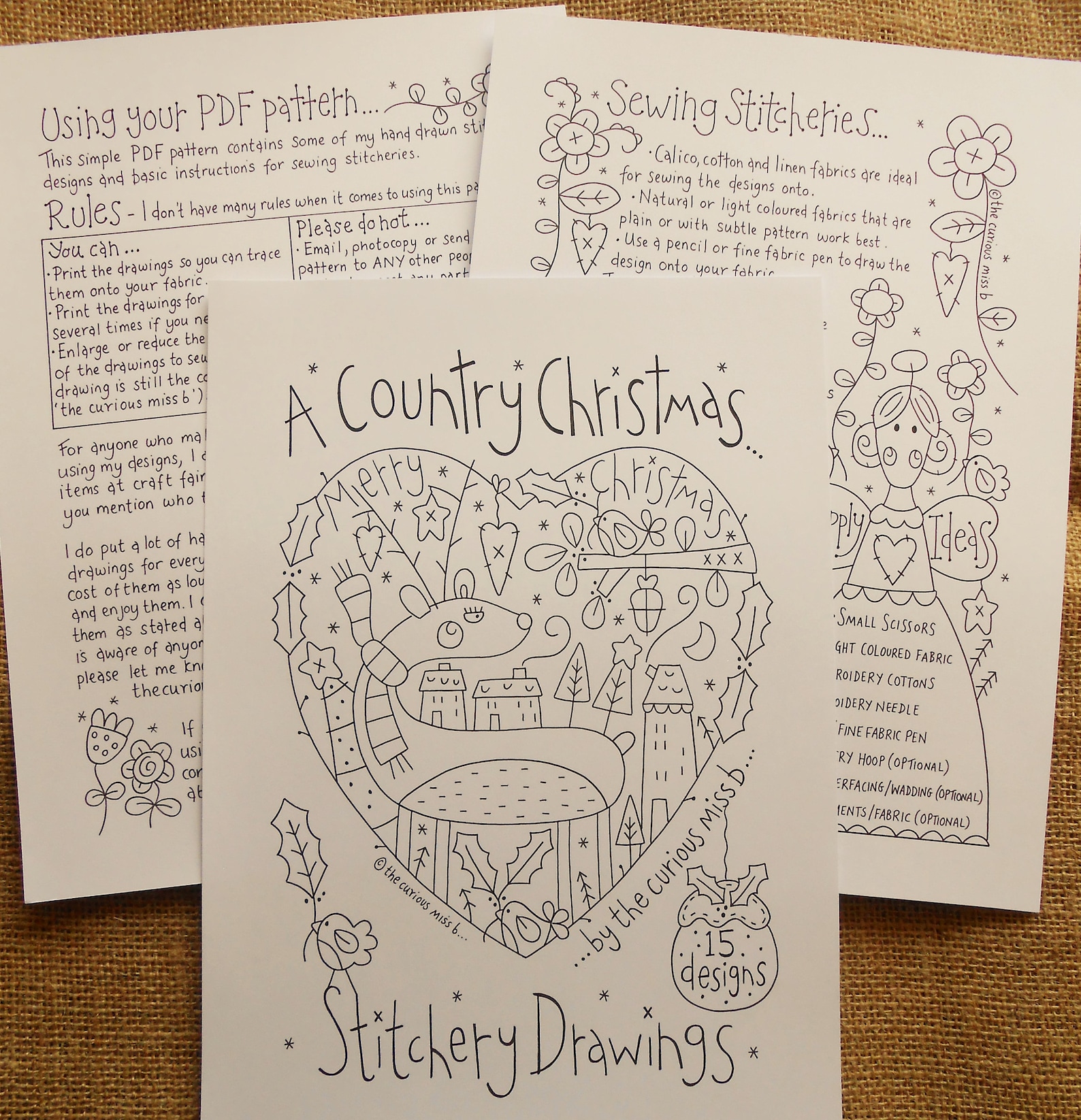 PDF PATTERN - A Country Christmas Stitcheries - 15 Country Christmas ...