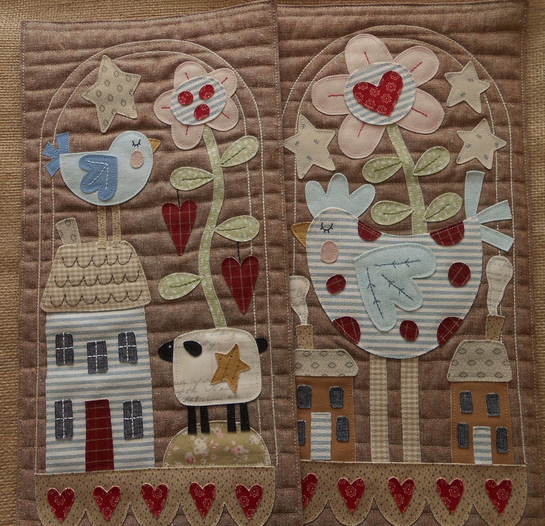 PDF PATTERN #17 - Chicken and Flower + Sheep on a Hill - Drawings for ...