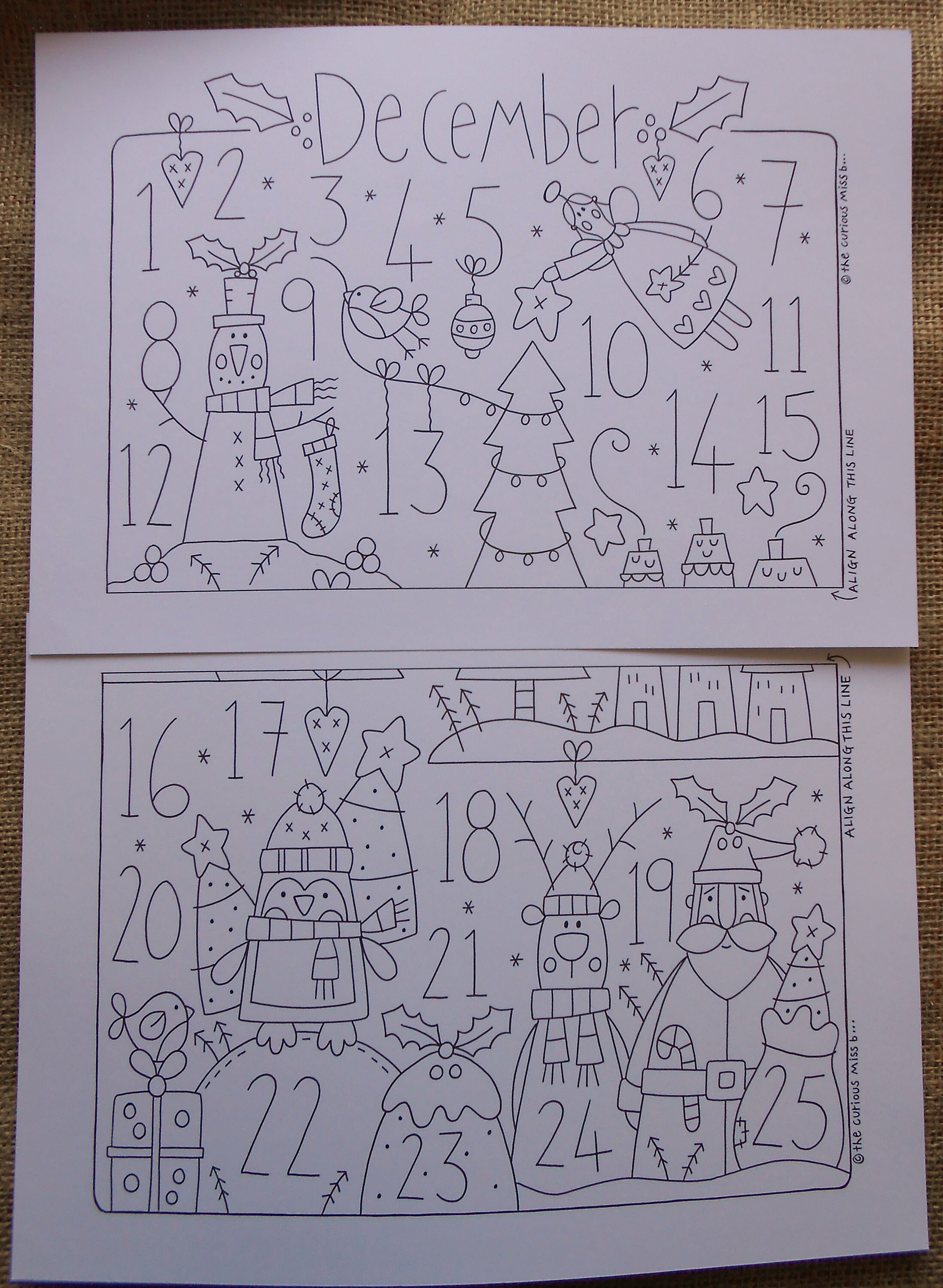 PDF PATTERN - Christmas Advent Calendar Stitchery - A Christmas Themed ...