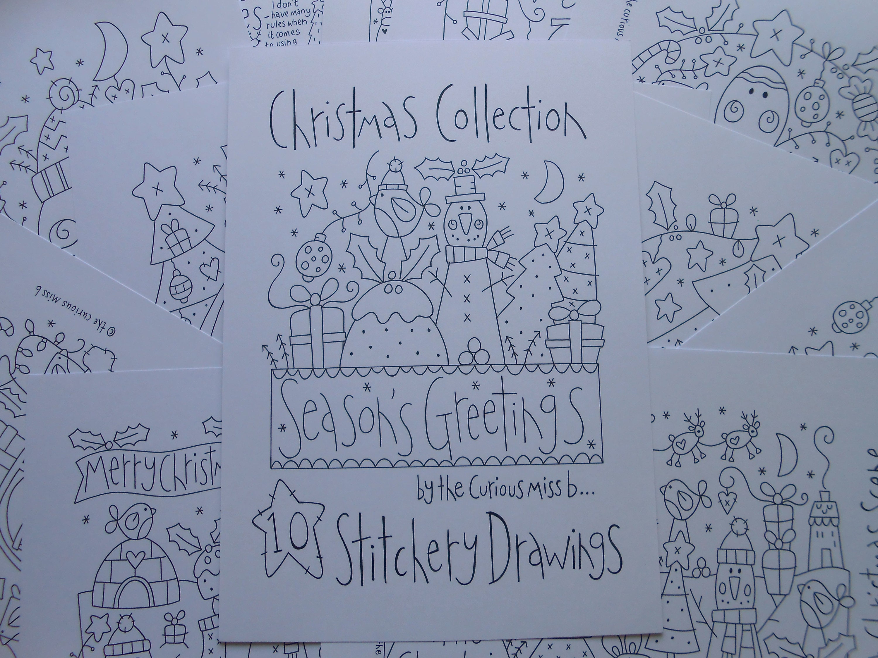 PDF PATTERN - Christmas Collection Stitcheries - 10 Larger Christmas ...