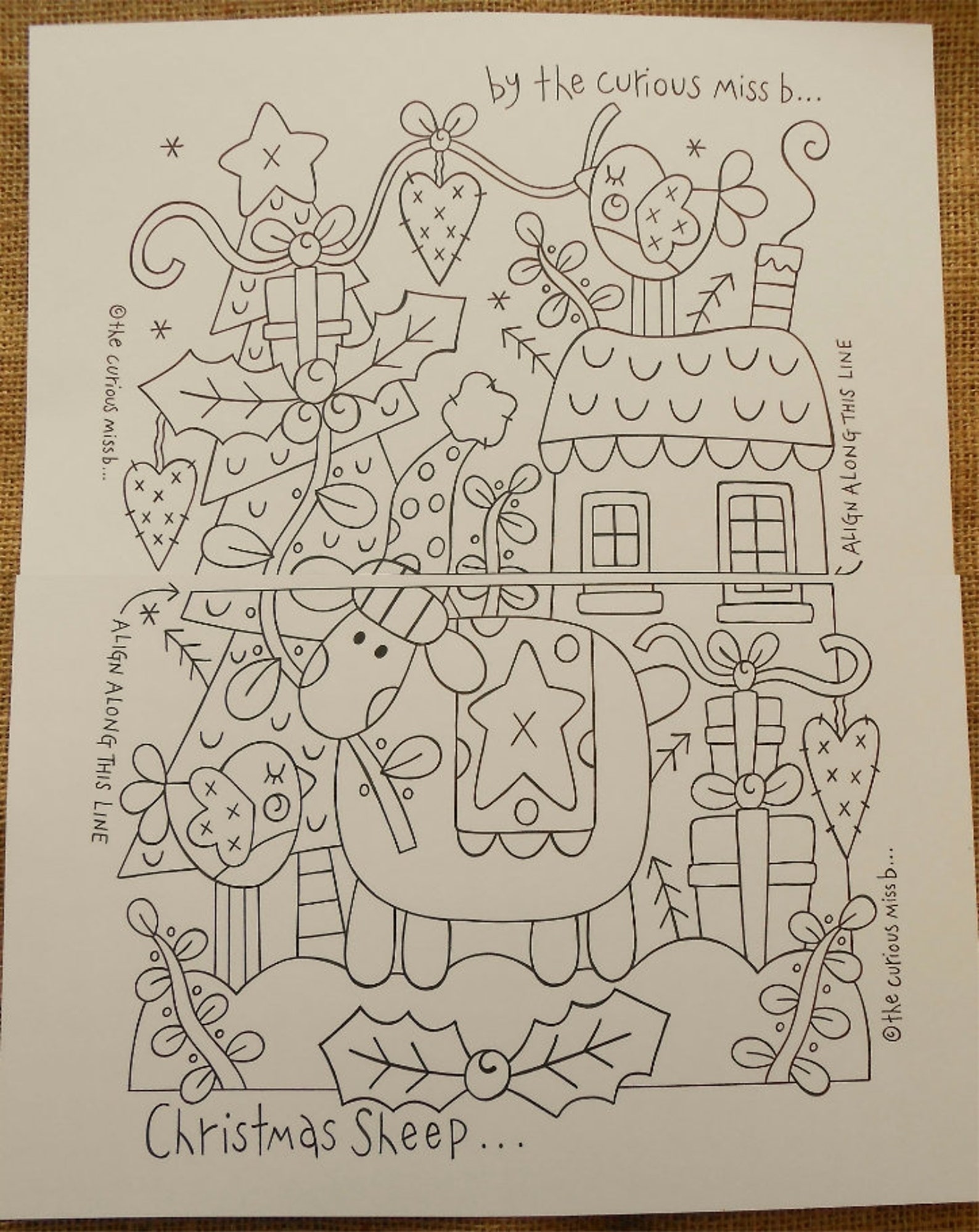 CHRISTMAS 2023 PDF - Christmas Sheep - Drawing for Stitchery, Applique ...