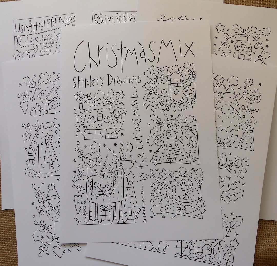 New - PDF Pattern - CHRISTMAS MIX Stitcheries - 24 Mixed Christmas ...