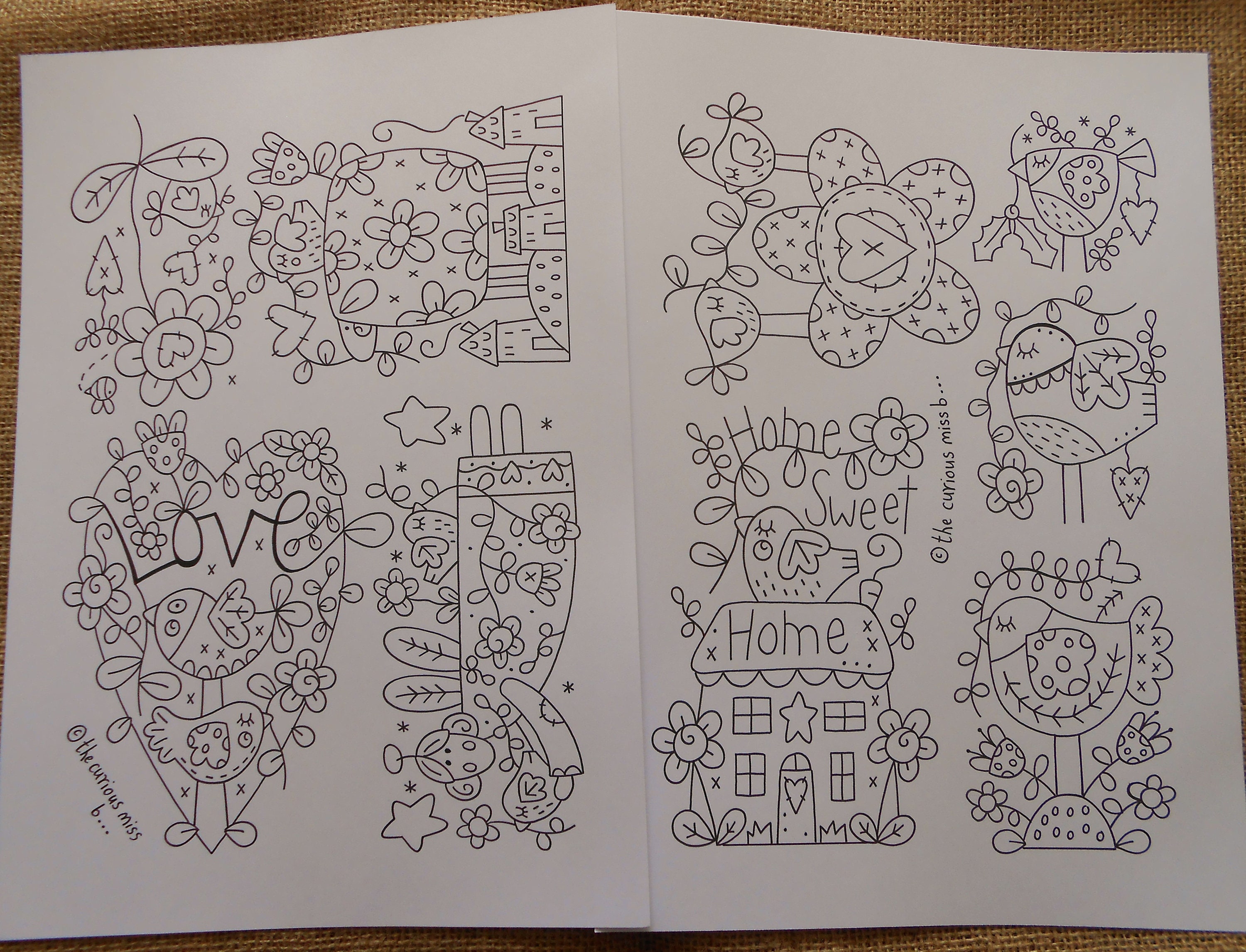 Pdf Pattern #15 - BIRDSONG Stitchery Drawings - 23 Bird Themed ...