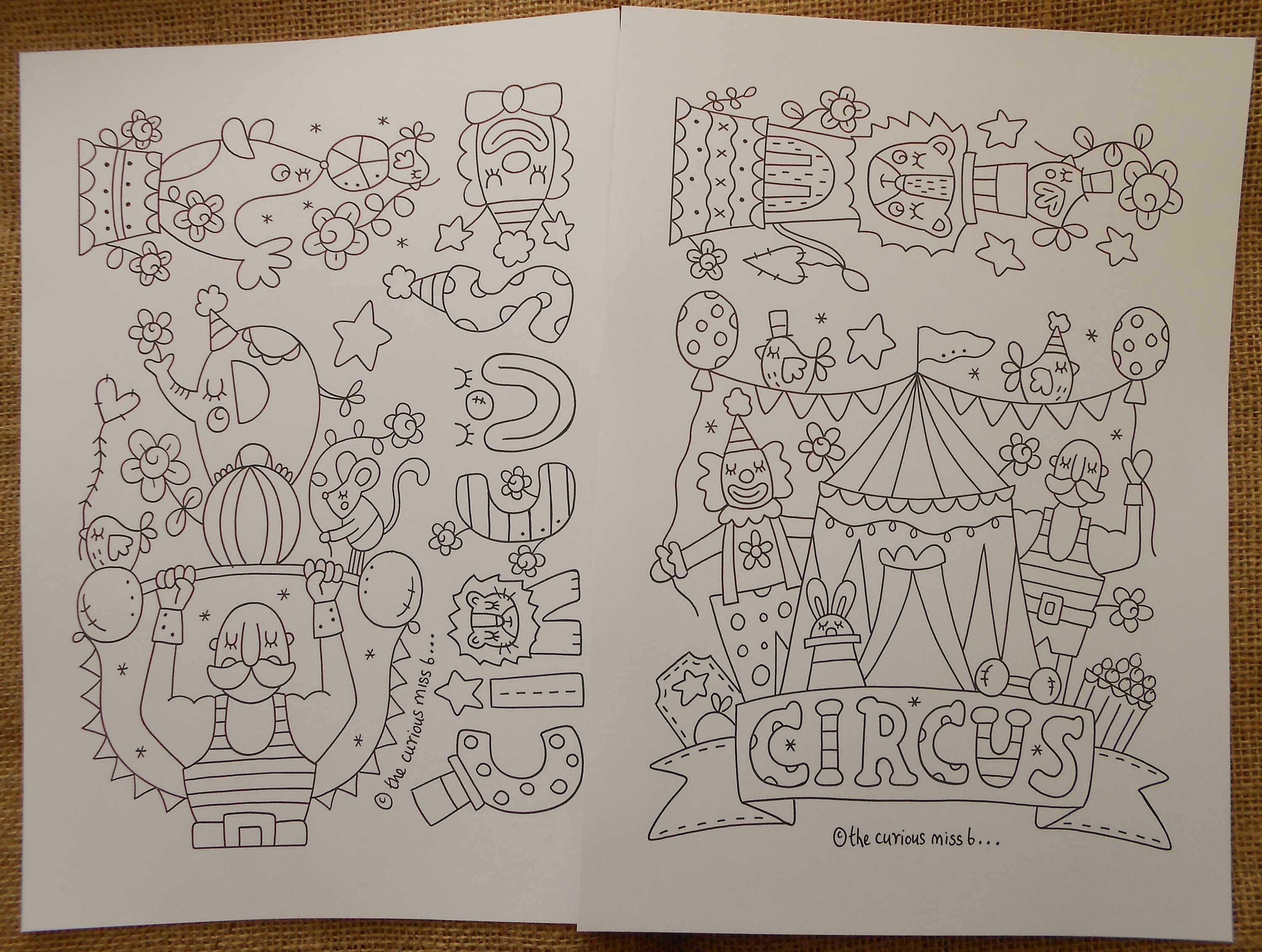 Pdf Pattern 12 CIRCUS Stitcheries 8 Circus Themed Stitchery Drawings ...