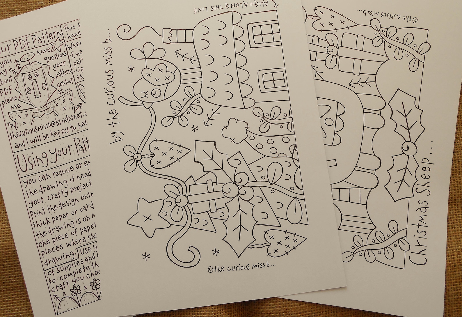 CHRISTMAS 2023 PDF - Christmas Sheep - Drawing for Stitchery, Applique ...