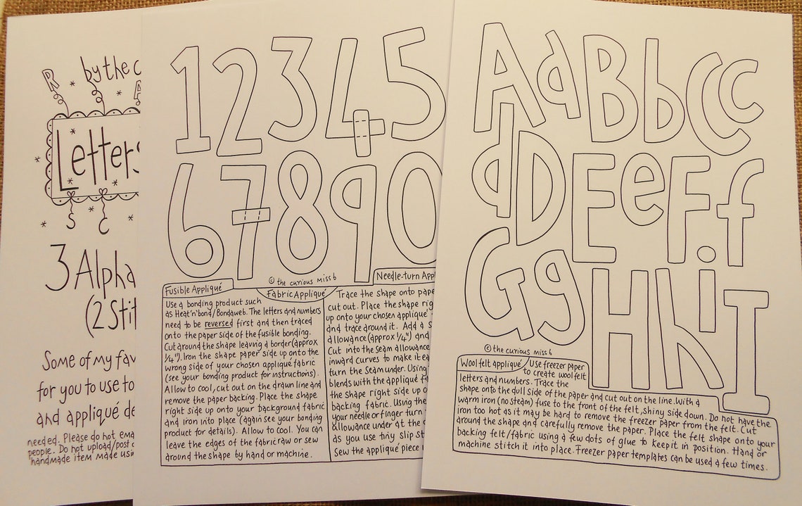 PDF PATTERN Letters and Numbers 3 Alphabet and Number Sets - Etsy