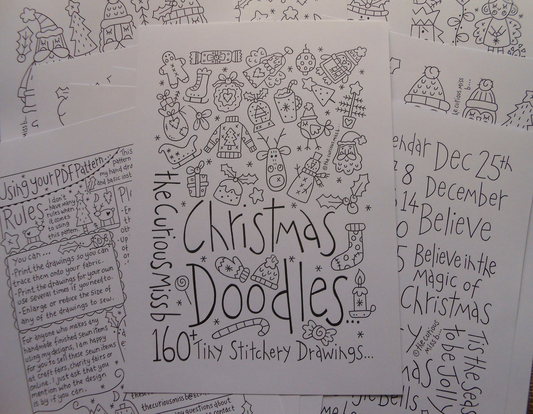 Christmas DOODLES PDF Pattern - A Bumper Set of Over 160 Tiny Christmas ...