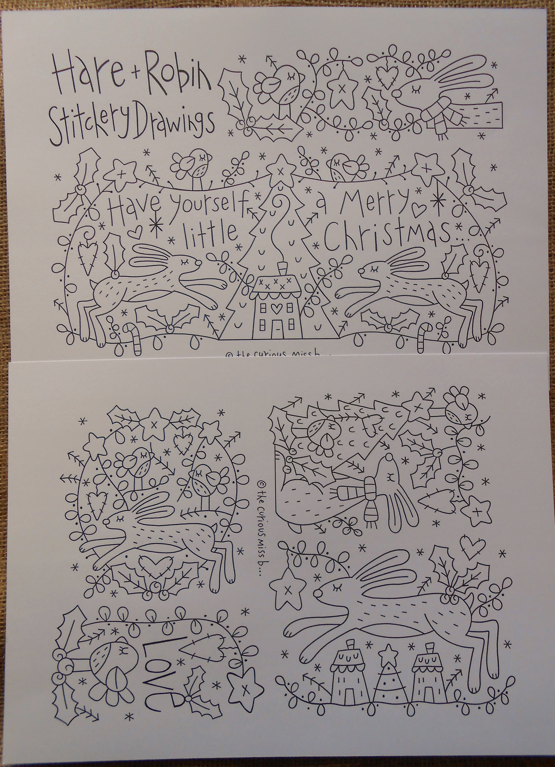 Christmas 2023 PDF - HARE and Robin Stitchery Drawings With Basic ...