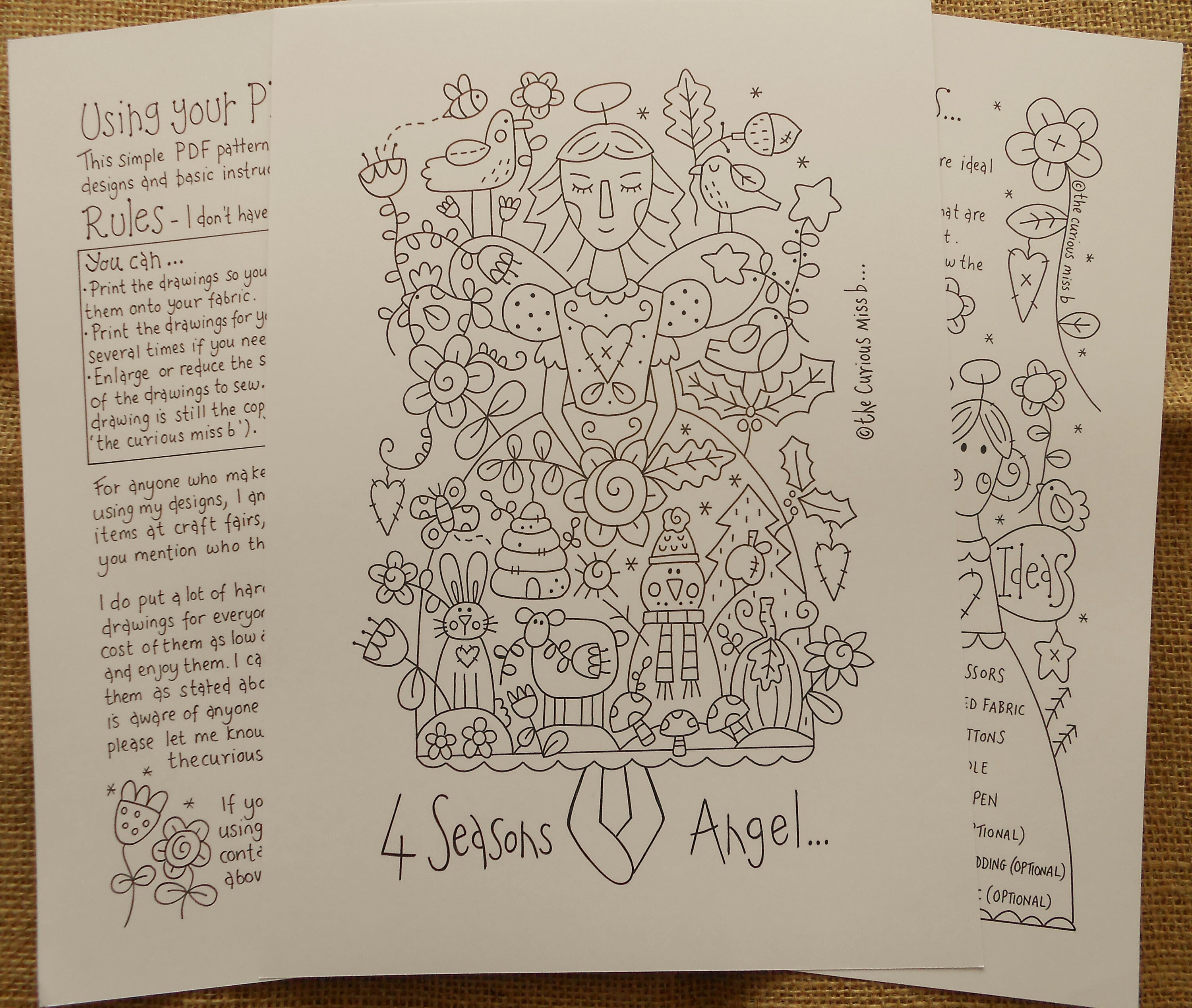 Pdf Pattern #9 - 4 SEASONS ANGEL Stitchery - A Pretty 4 Seasons Angel ...