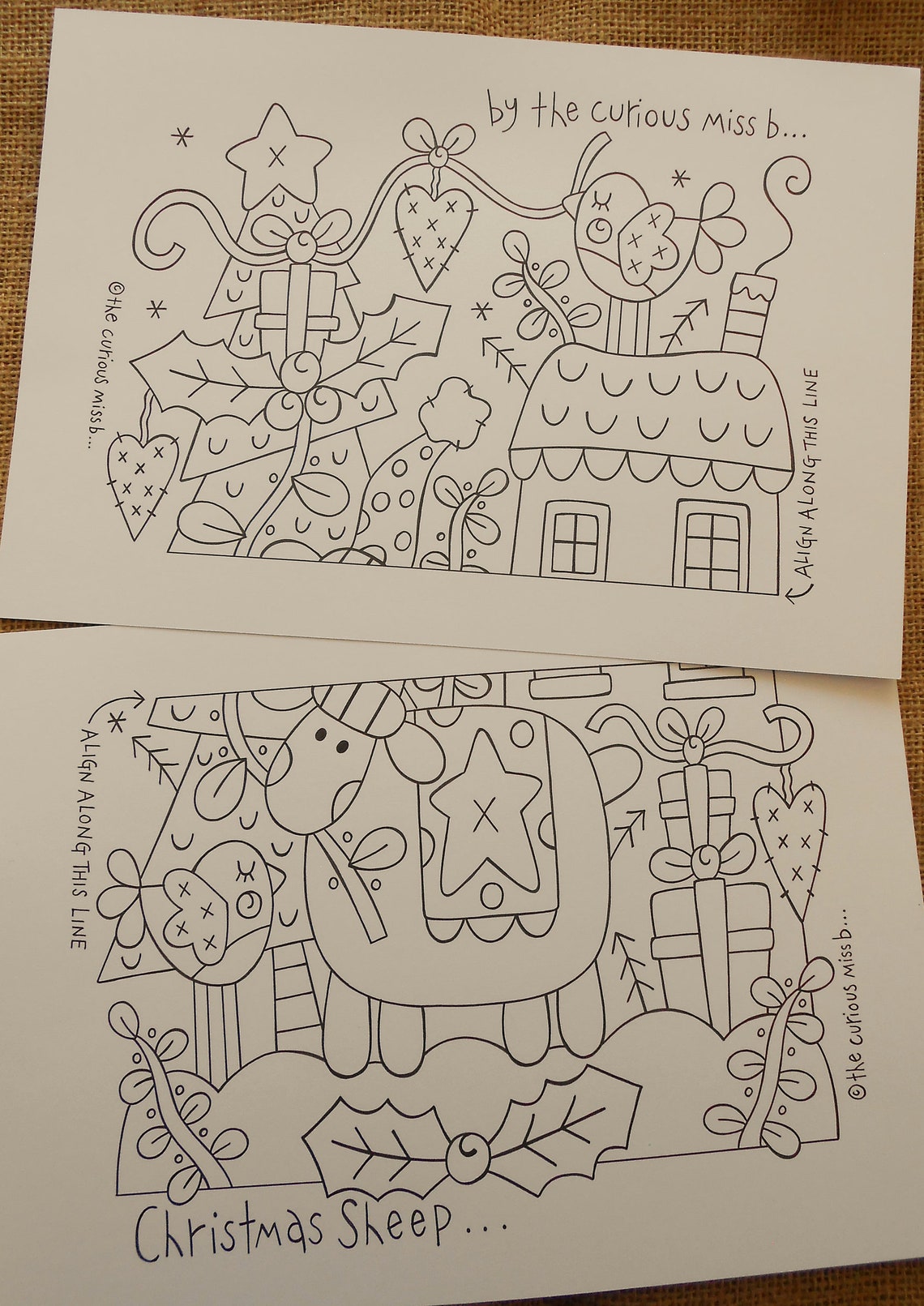 CHRISTMAS 2023 PDF - Christmas Sheep - Drawing for Stitchery, Applique ...