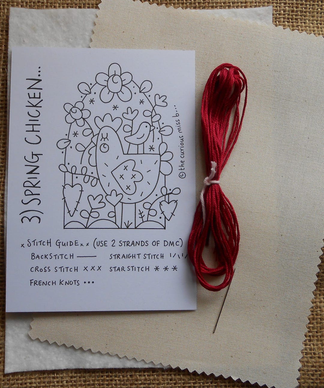 TO CLEAR- Tiny Redwork Stitchery Kits - Chicken, House, Angel, Rudolf ...