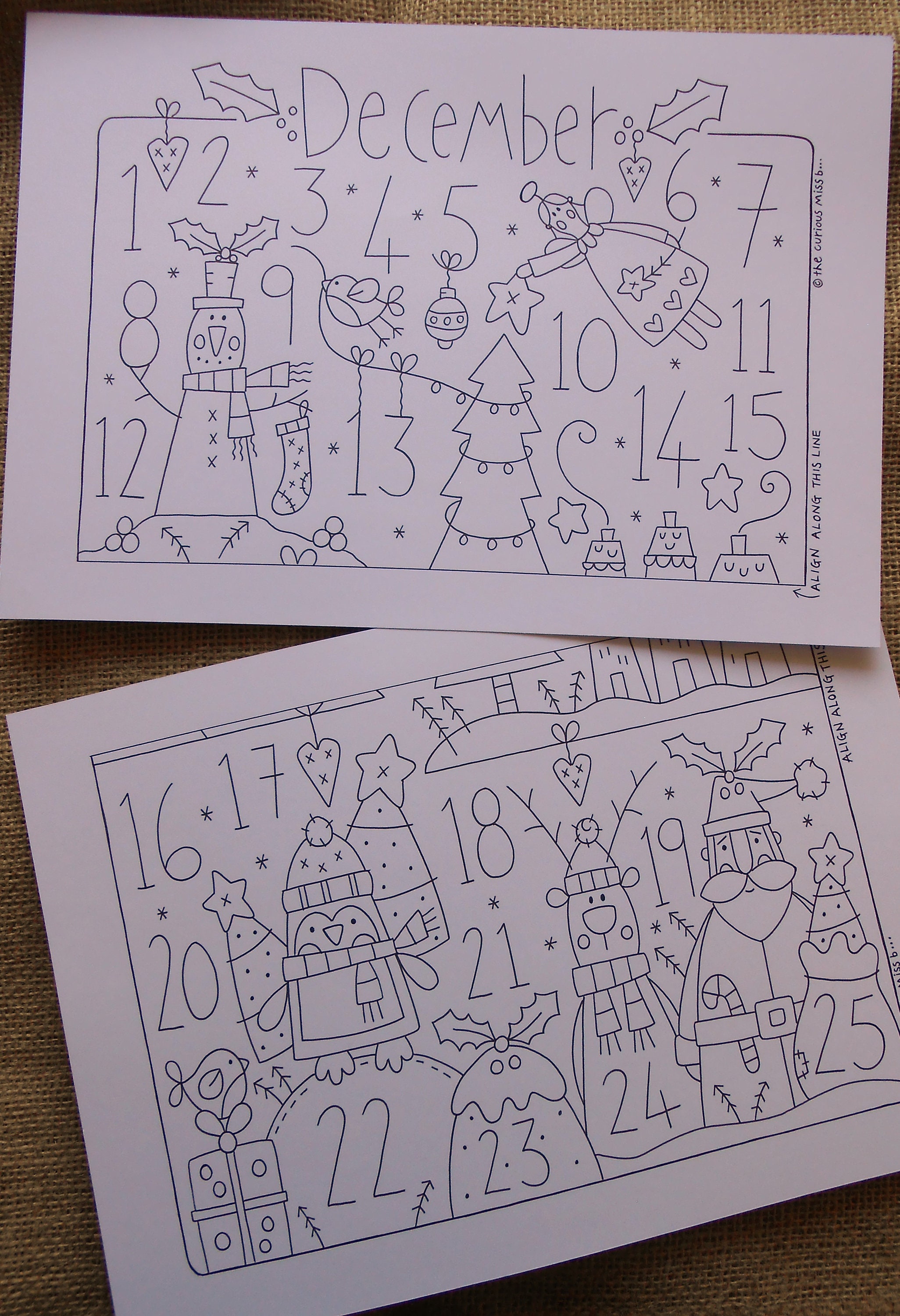PDF PATTERN Christmas Advent Calendar Stitchery A Christmas Themed ...