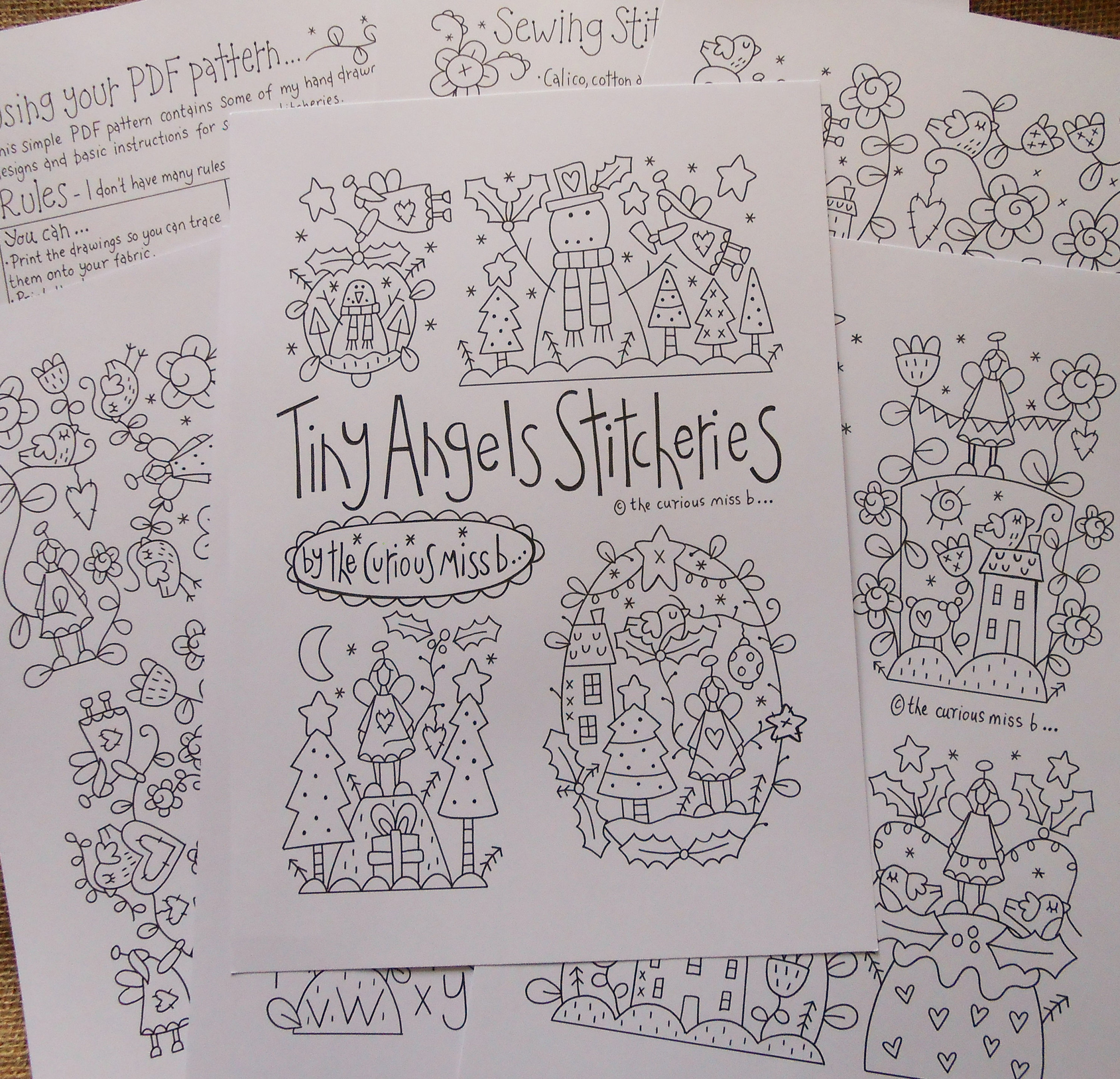PDF Pattern #11 - TINY ANGELS Stitcheries - 20 Tiny Angel Themed ...