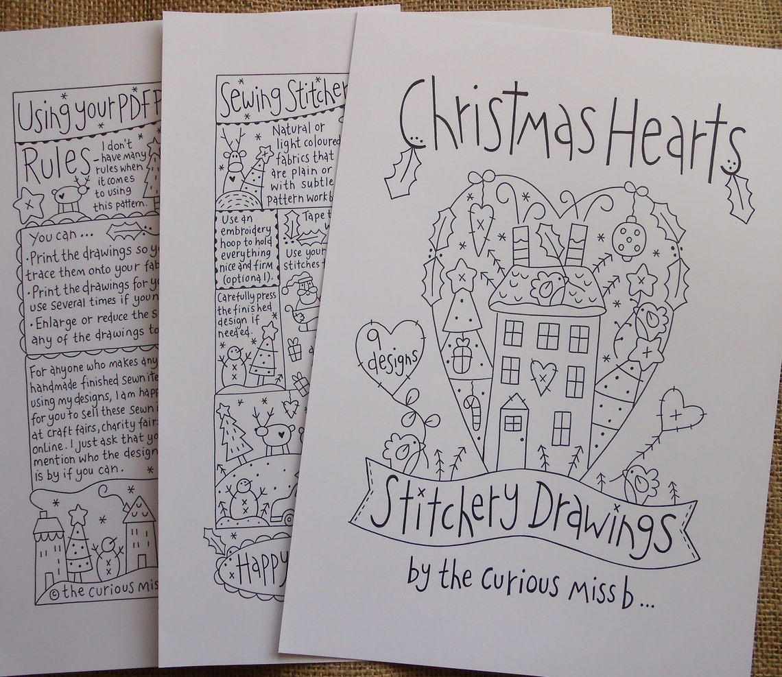 PDF PATTERN Christmas Hearts Stitcheries 9 Christmas Heart - Etsy