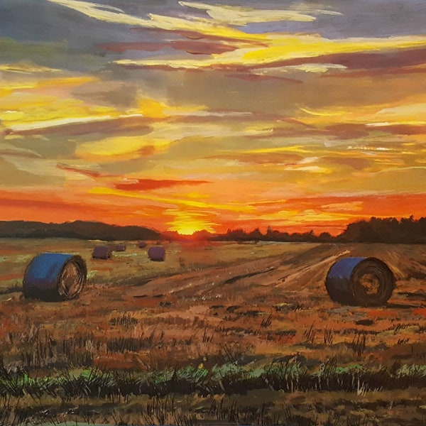 Acrylic Farm Painting - Etsy