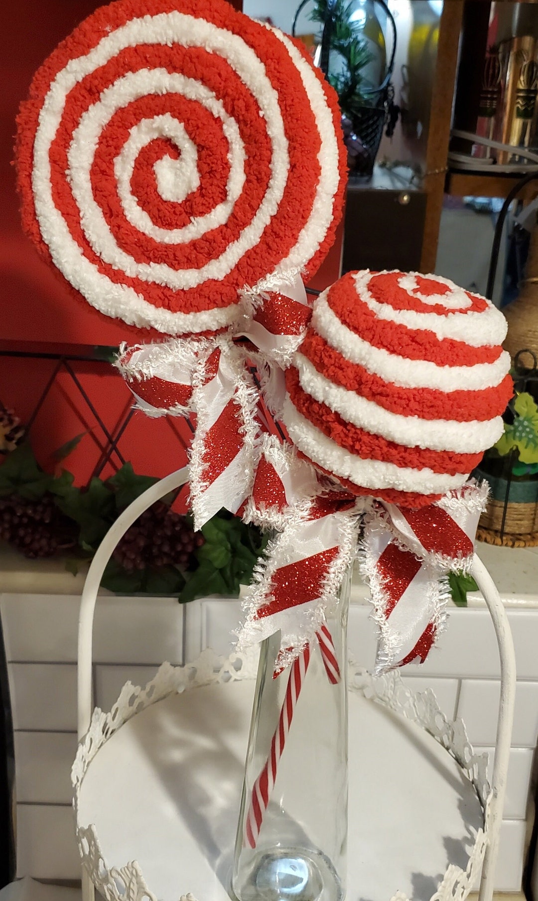 Lollipop Decor, Faux Lollipops, Peppermint Lollipops, - Etsy