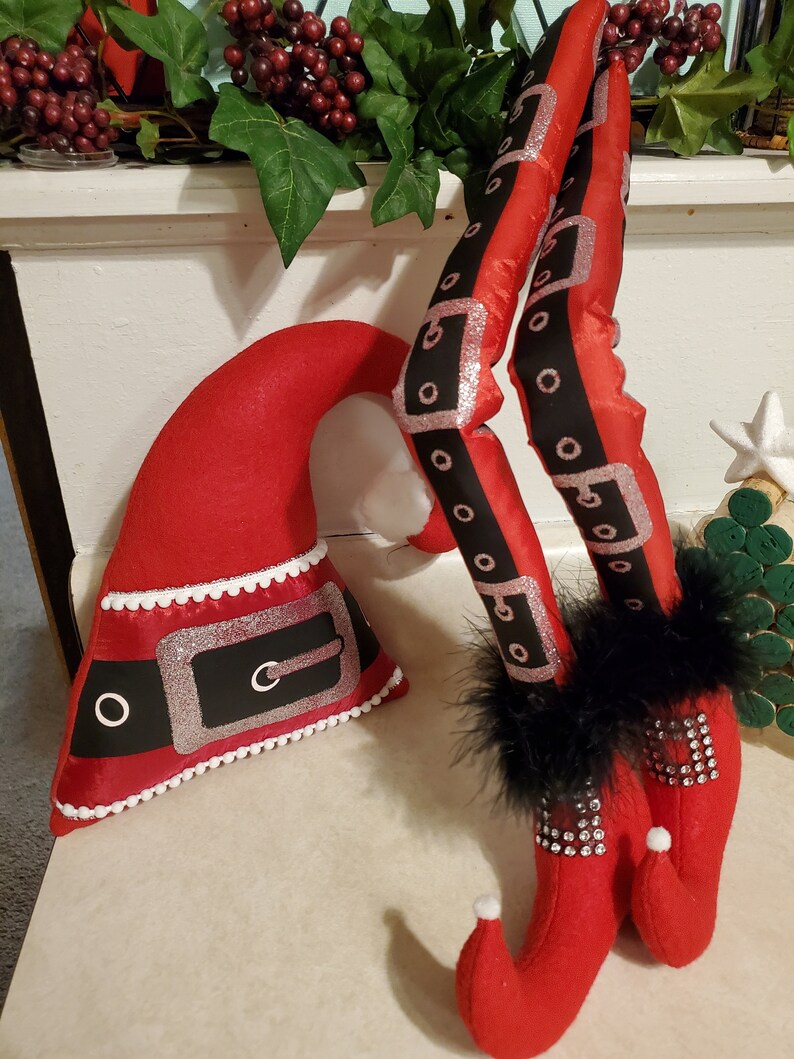 Handmade Poseable Elf Legs and Hat, Christmas Wreath Attachment - Etsy