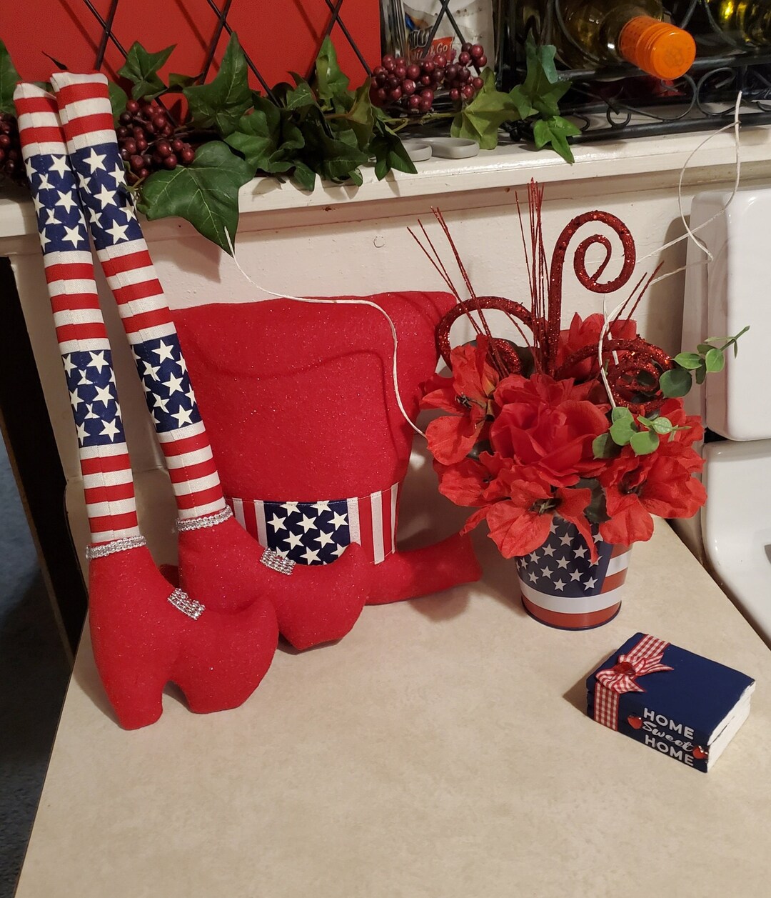 Uncle Sam Inspired Hat and Legs Wreath Attachments, Patriotic Legs and ...
