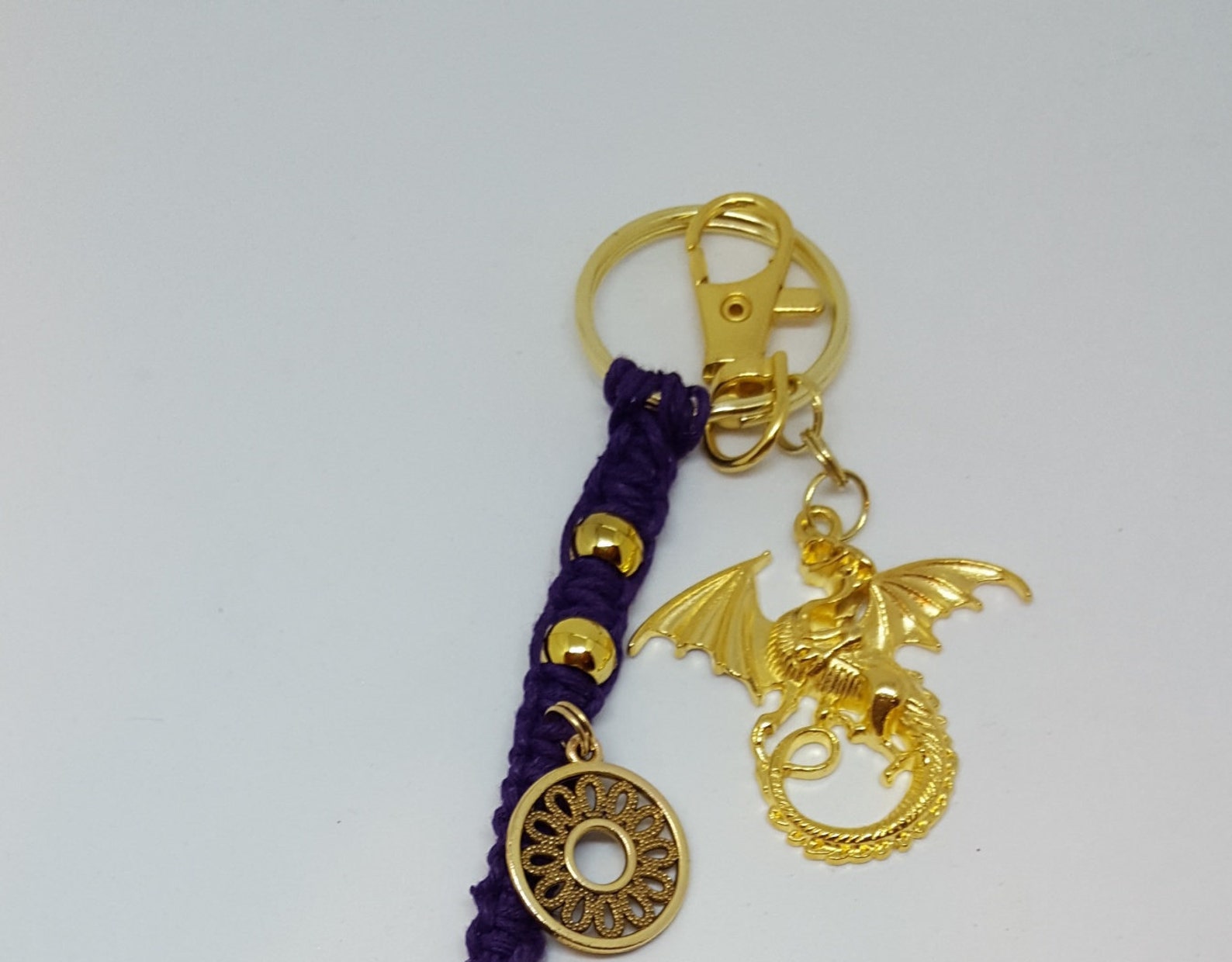 Dragon Hemp Macrame Key Ring - Etsy