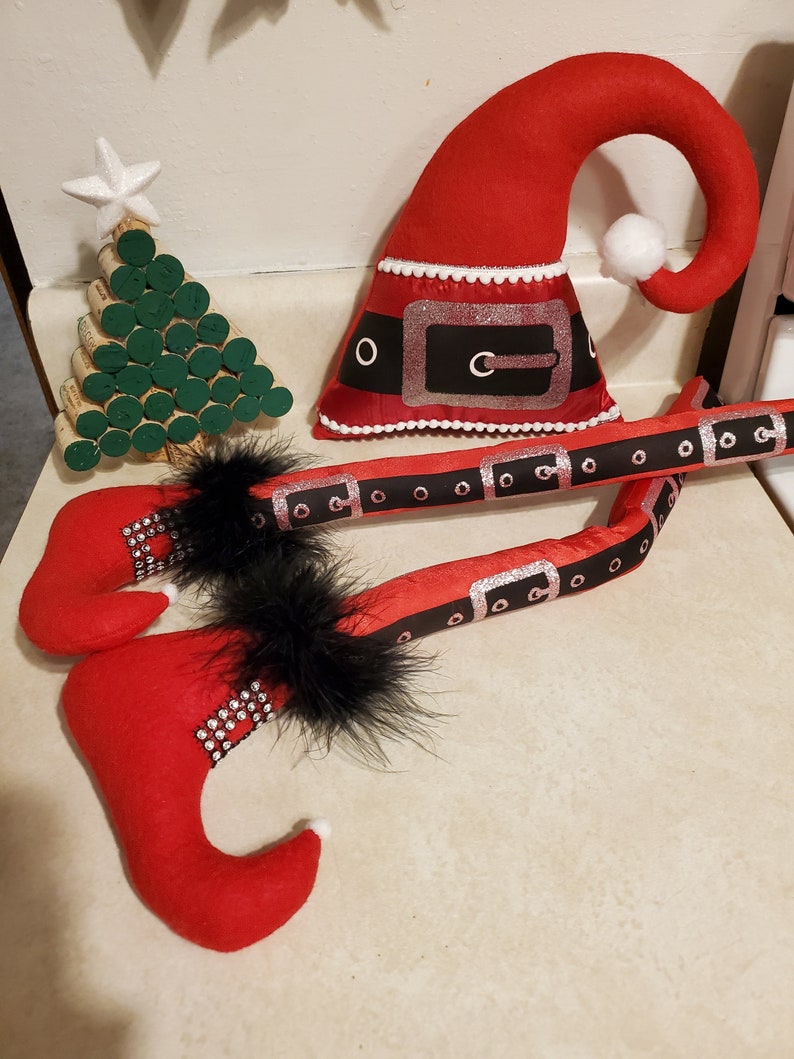 Handmade Poseable Elf Legs and Hat, Christmas Wreath Attachment - Etsy