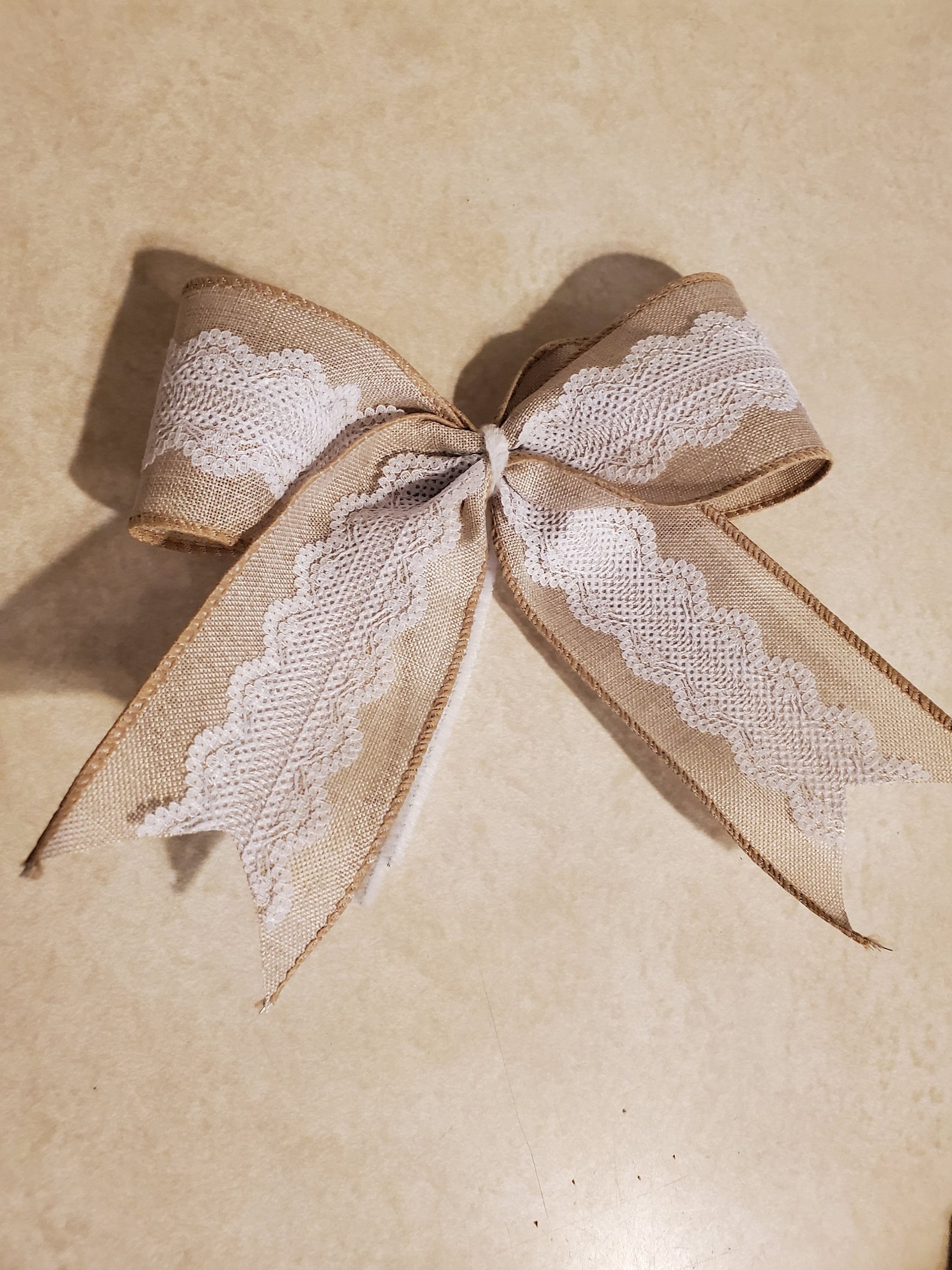 Burlap Lace Bow Set - Etsy