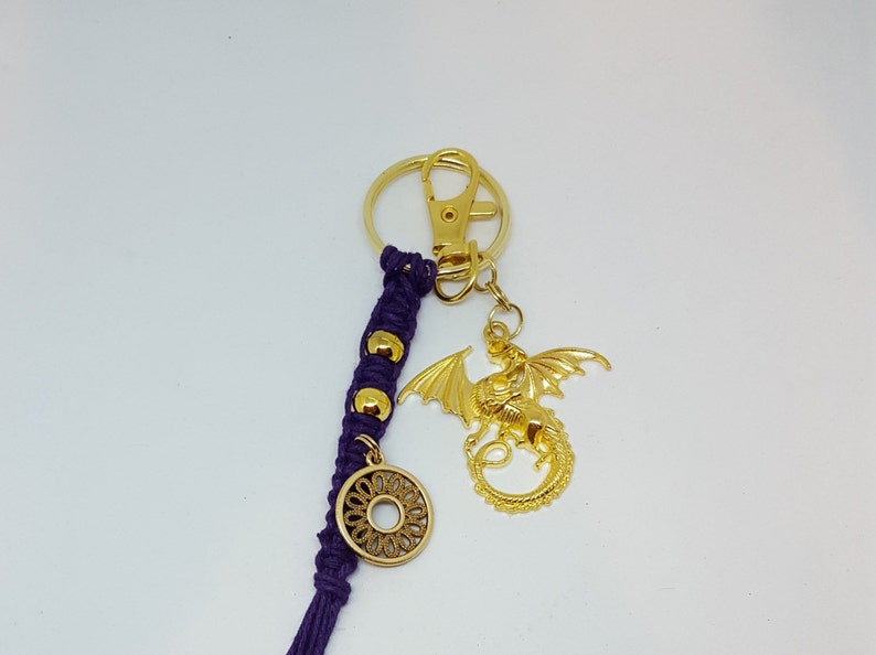 Dragon Hemp Macrame Key Ring - Etsy