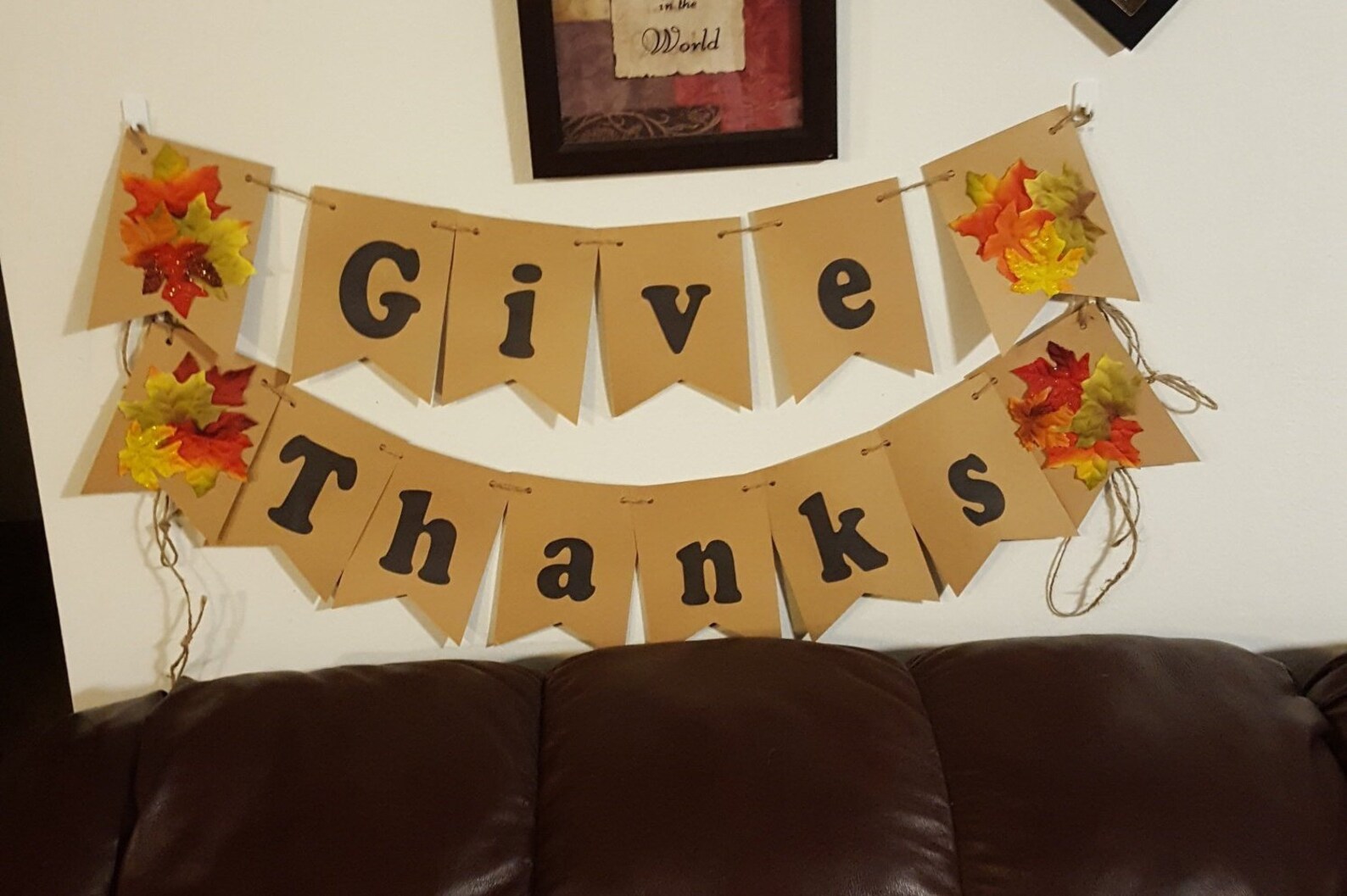 Fall Leaf Banner Leaf Garland Banner Give Thanks Leaf Banner | Etsy