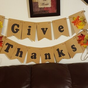 Fall Leaf Banner, Leaf Garland Banner, Give Thanks Leaf Banner - Etsy