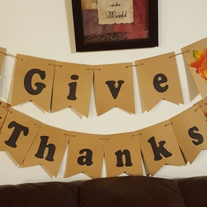 Fall Leaf Banner, Leaf Garland Banner, Give Thanks Leaf Banner - Etsy