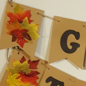 Fall Leaf Banner, Leaf Garland Banner, Give Thanks Leaf Banner - Etsy