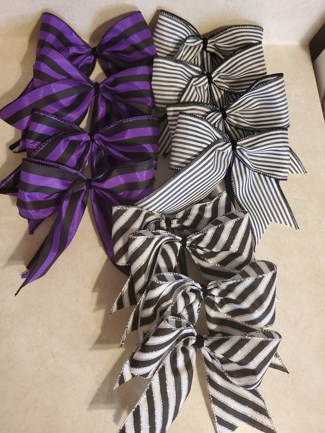 Christmas Tree Bow Set of 12, Striped Bows for NBC Themes Trees - Etsy