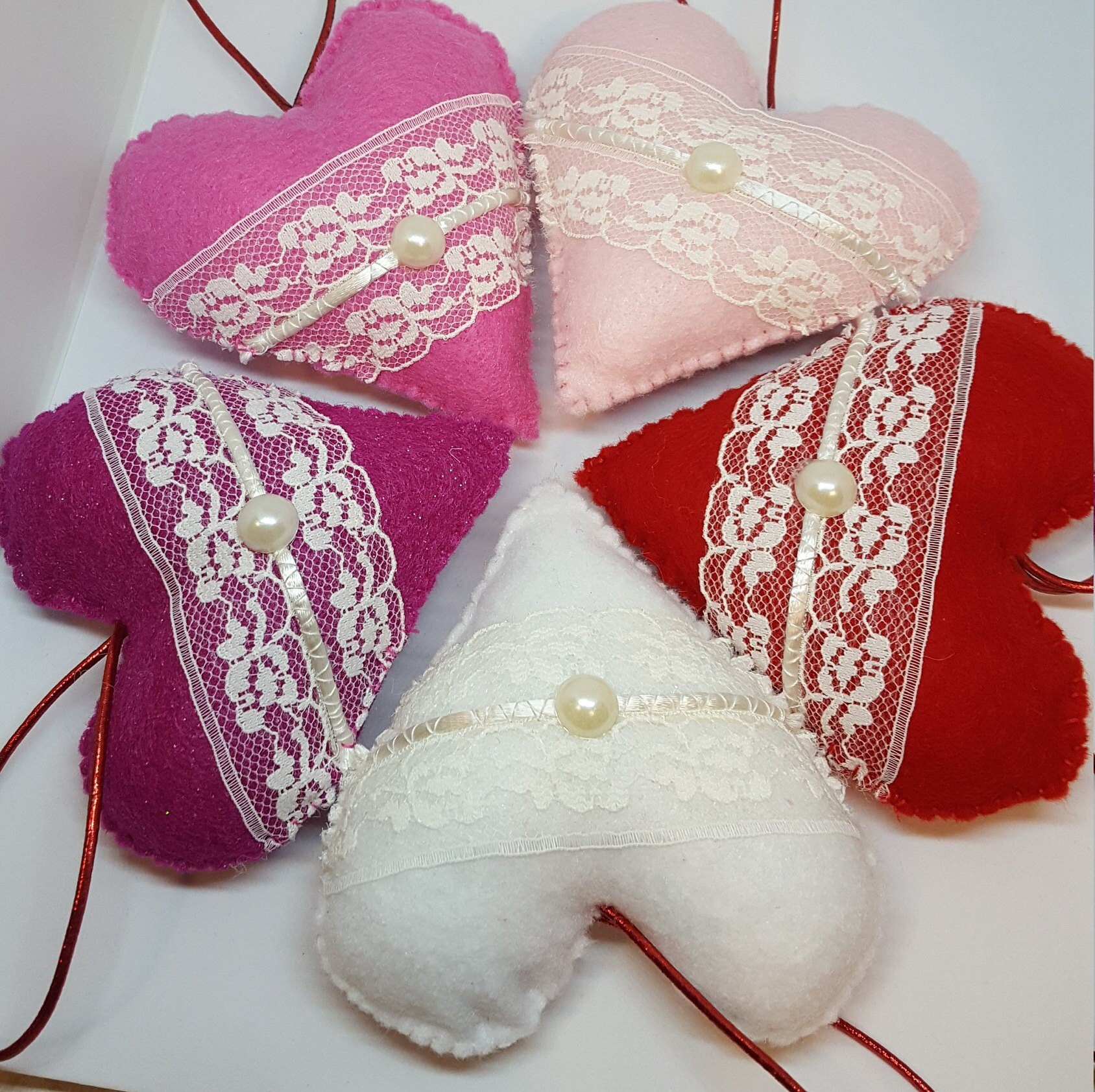 Felt Heart Ornaments - Etsy