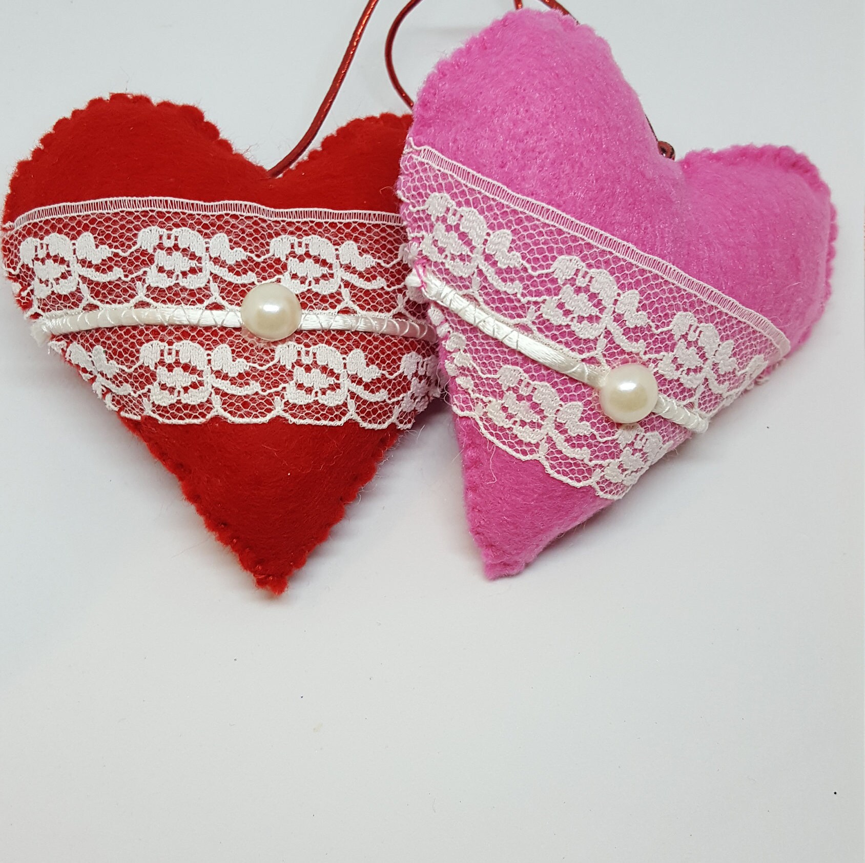 Felt Heart Ornaments - Etsy