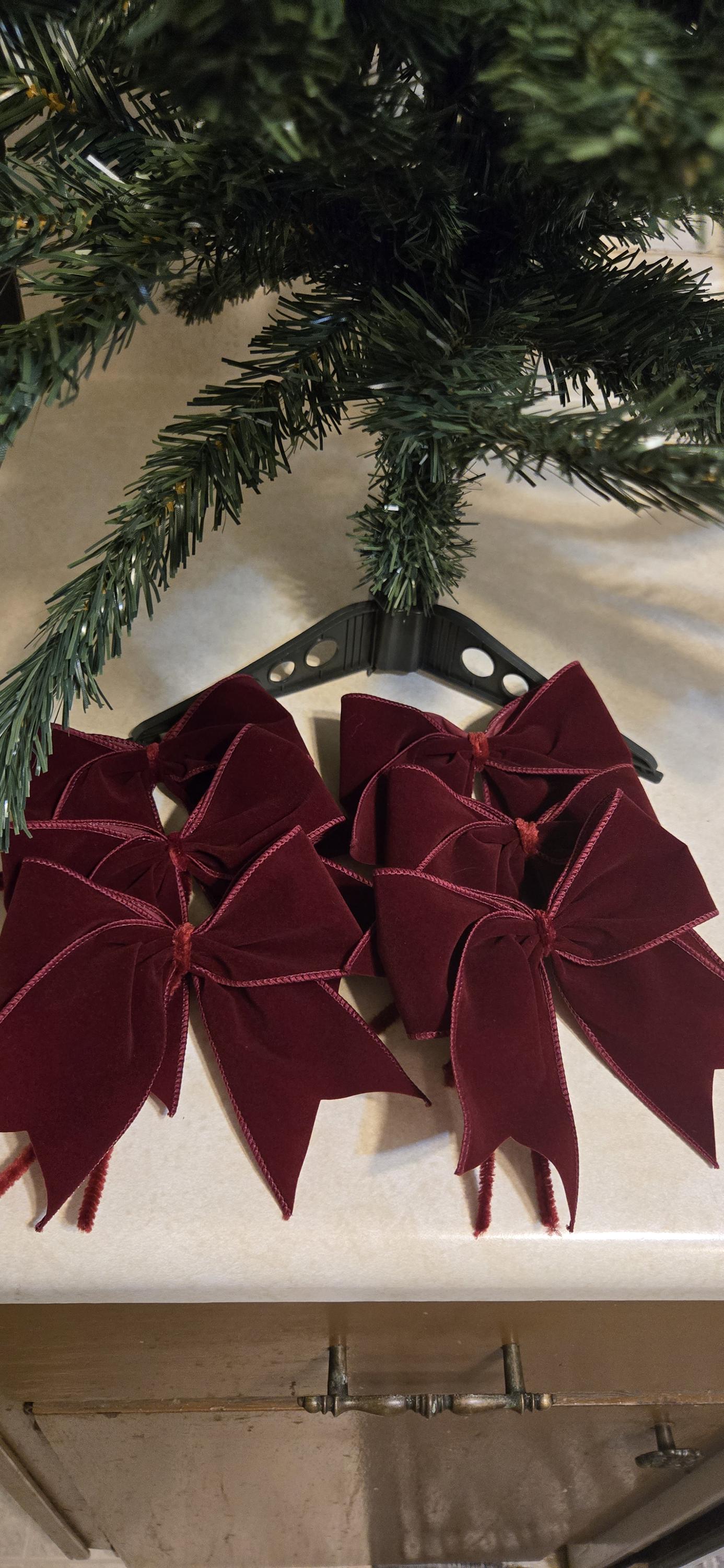 Christmas Tree Bow (set of 10) Burgundy Velvet Tree Bows - Etsy