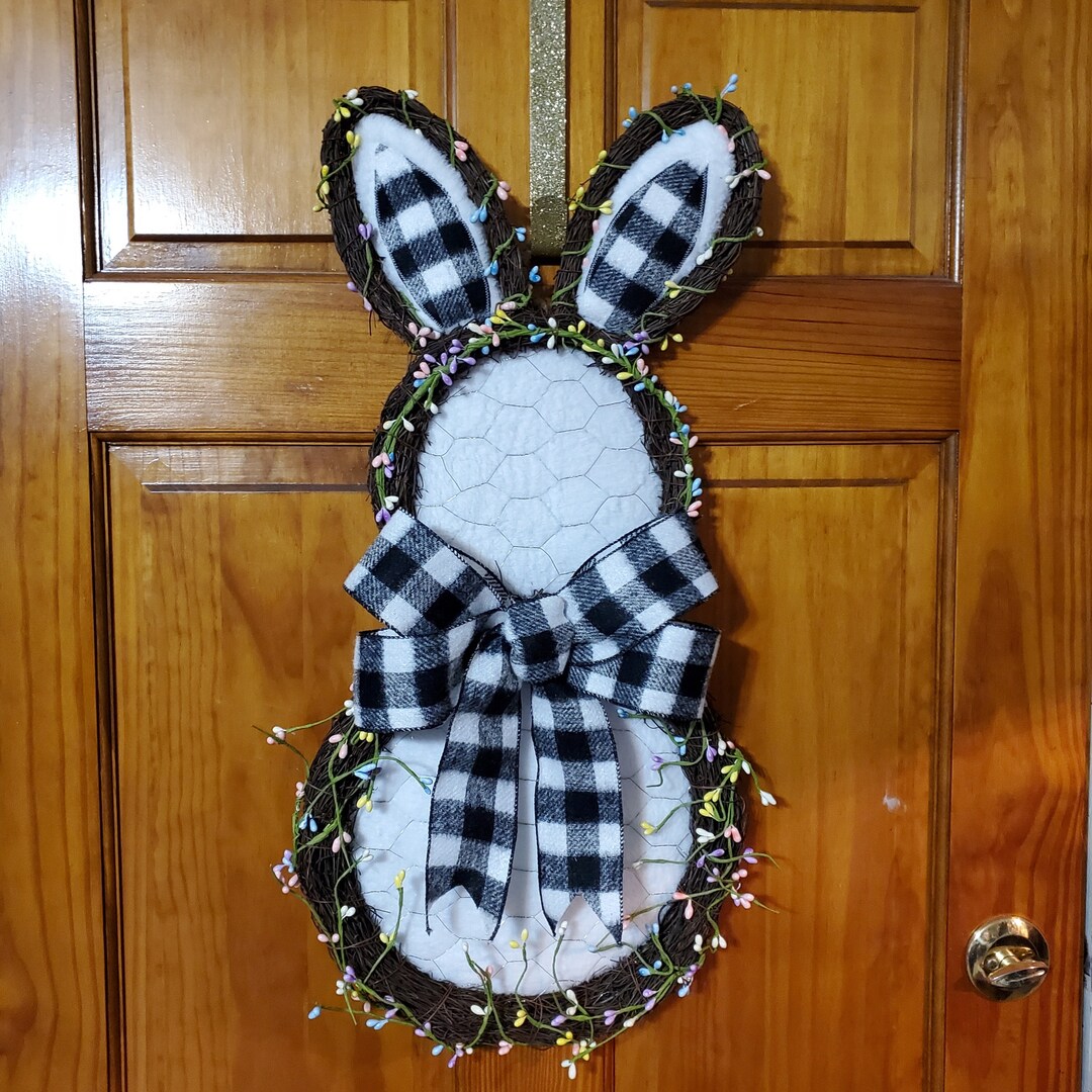 Grapevine Bunny Wreath: Easter Spring Front Door Decor - Etsy