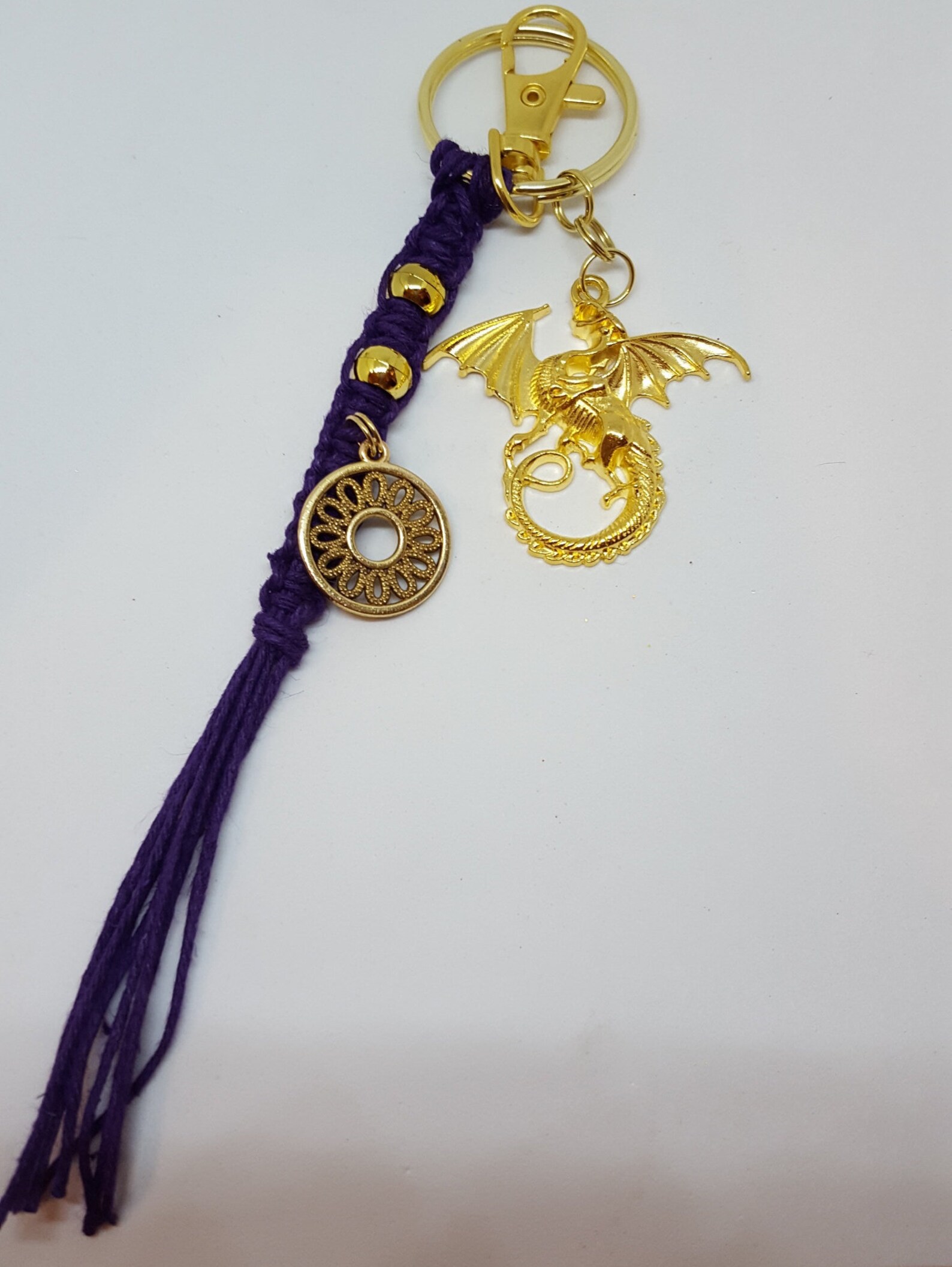 Dragon Hemp Macrame Key Ring - Etsy