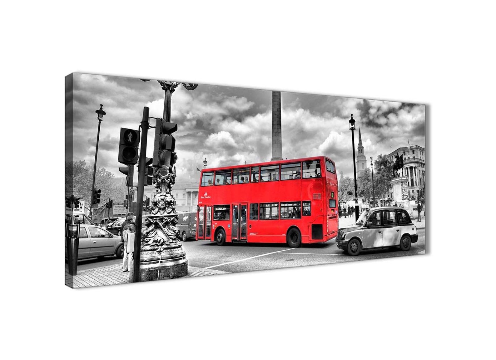 London Bus Street Scene Cityscape Canvas Wall Art Print - Etsy