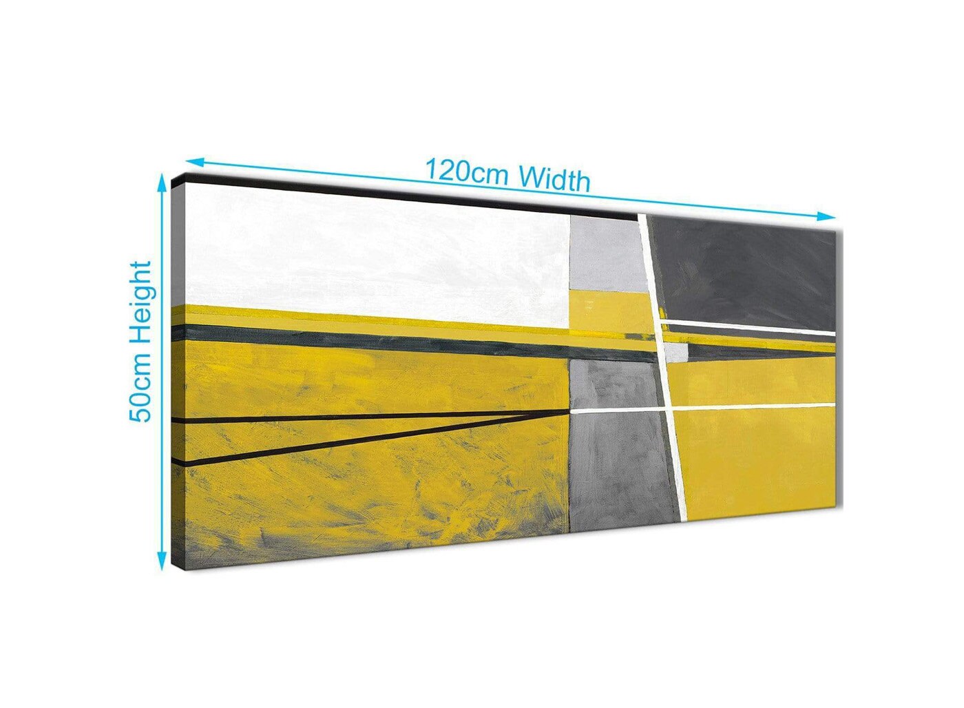 Abstract Mustard Yellow and Grey Stretched Ultramodern Canvas - Etsy