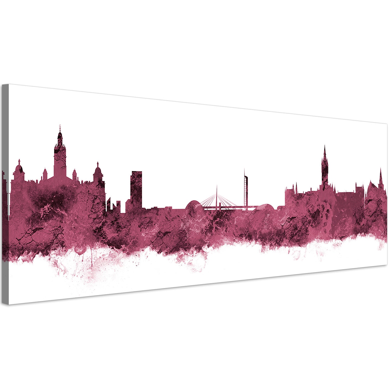 Glasgow Skyline Print on Canvas Framed Wall Art Picture | Etsy