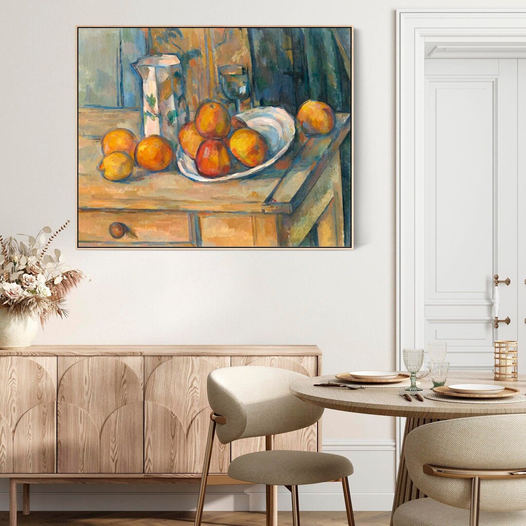 Paul Cezanne Still Life Kitchen Wall Art Framed Canvas Print of Milk ...