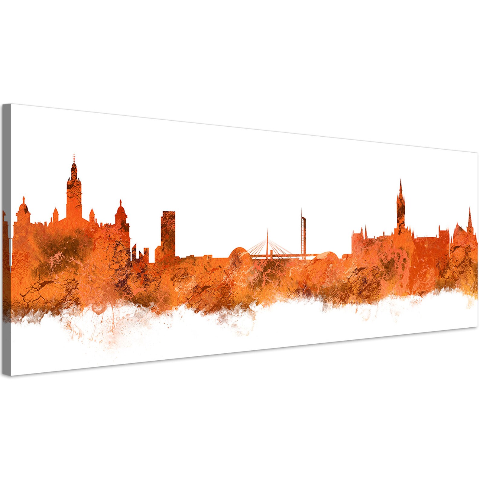 Glasgow Skyline Print on Canvas Framed Wall Art Picture - Etsy
