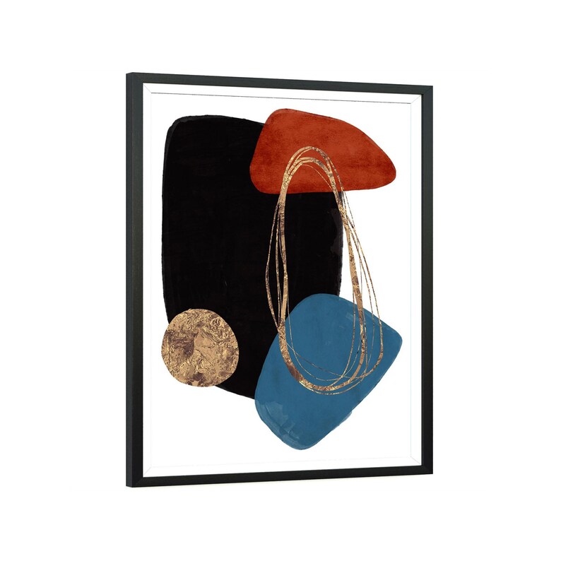 Abstract Red Black Turquoise Design Framed Wall Art Print - Etsy UK