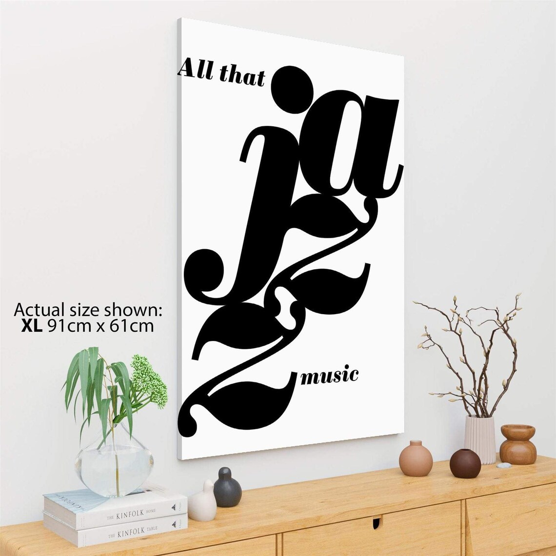 Jazz All That Jazz Word Art Typography Canvas Print Black - Etsy