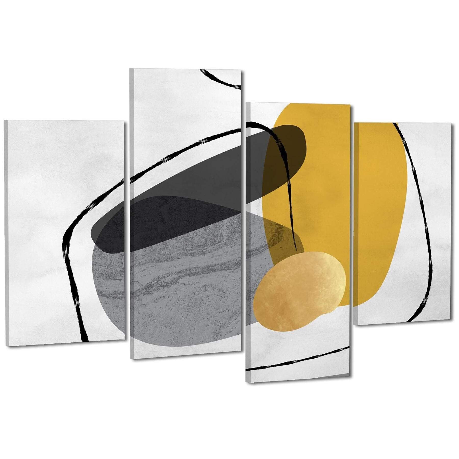 Abstract Mustard Yellow Grey Stones Design Canvas Wall Art - Etsy UK