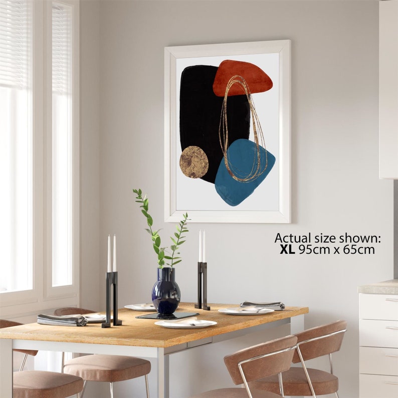 Abstract Red Black Turquoise Design Framed Wall Art Print - Etsy UK