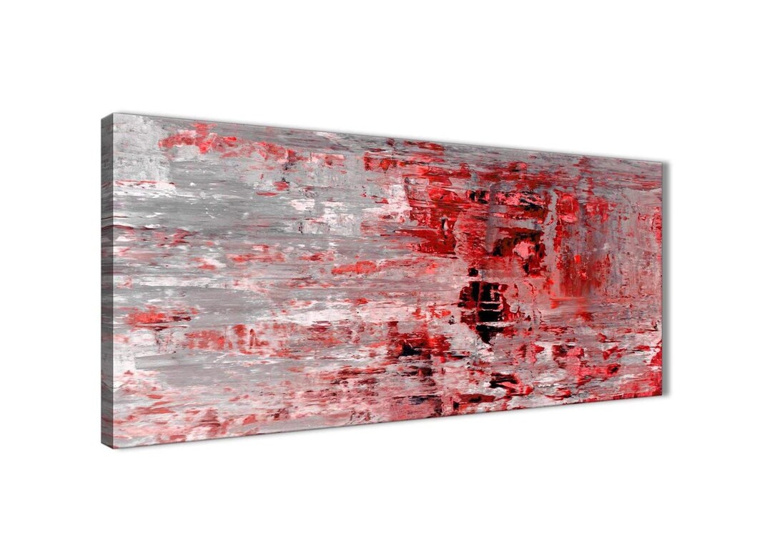 Abstract Red and Grey Painting Wall Art Print Canvas - Etsy