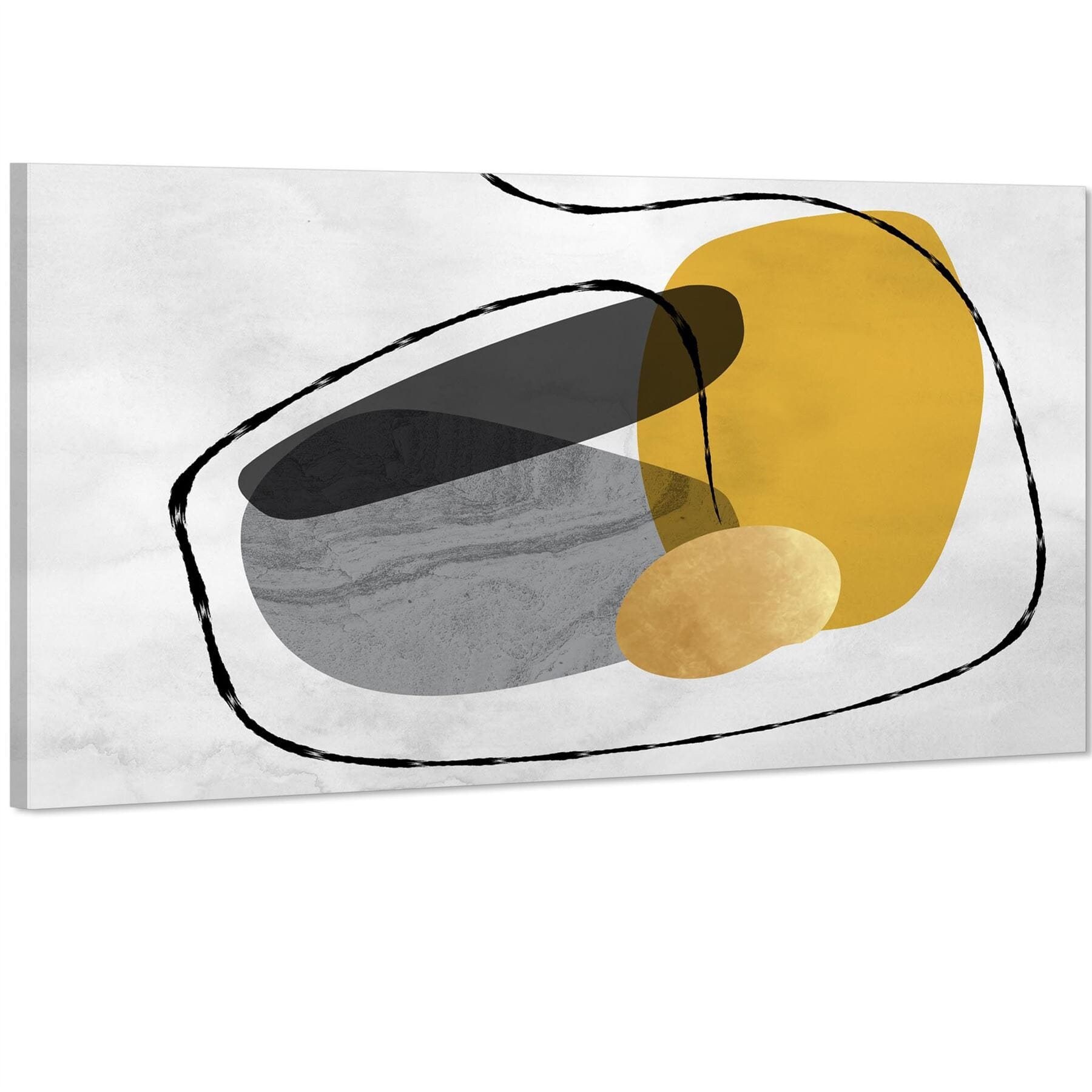 Abstract Mustard Yellow Grey Stones Design Canvas Wall Art - Etsy UK